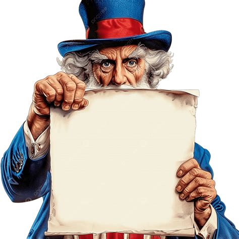 Vintage Uncle Sam Image With Empty Sign For Custom Text Vintage Uncle