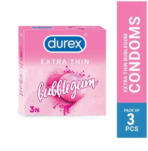 Durex Extra Thin Bubblegum Flavoured Condoms 3pcs OHSOGO