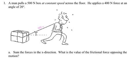 A Man Pulls A 500n ﻿box At Constant Speed Across The