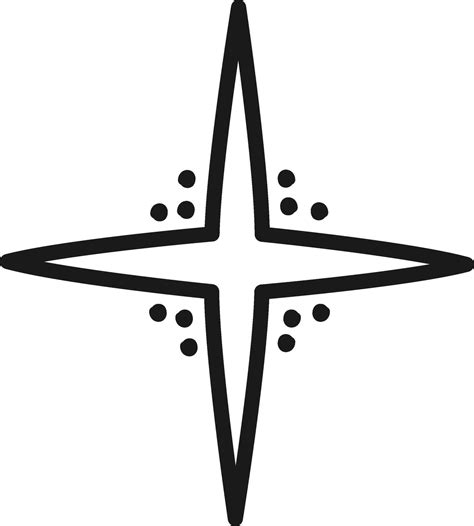 Simple Yet Captivating This Four Pointed Star Shines With A Hand Drawn