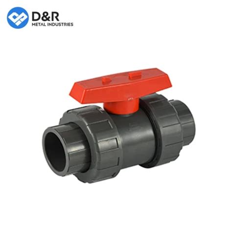 D R UPVC Double Union Ball Valve DN50 For Industrial Water Treatment
