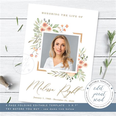 Funeral Program Template For Women Obituary Template In Loving Memory