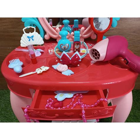 Beauty Play Setโต๊ะเครื่องแป้งเจ้าหญิง โต๊ะแต่งหน้าของเล่นเด็กผู้หญิงพร้อมอุปกรณ์ โต๊ะเสริมสวย