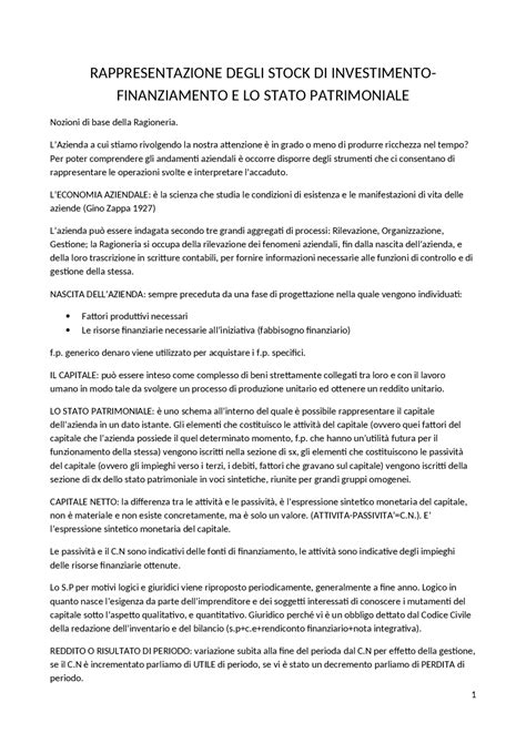 Economia Aziendale 1 Docsity