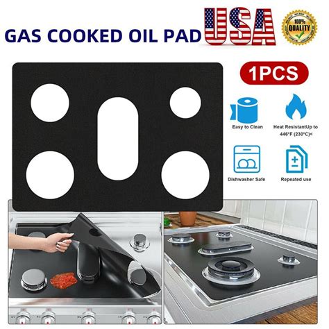 Gas Range Stove Top Burner Cover Protector Reusable Non Stick Liner For