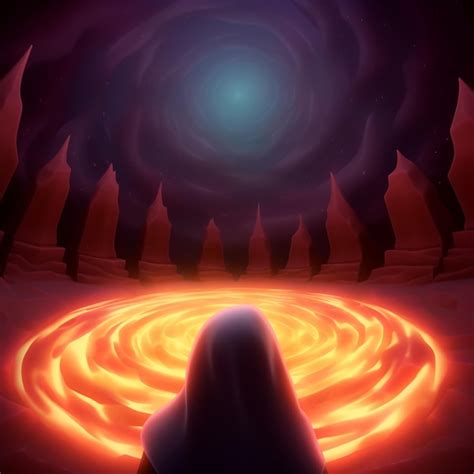 Un Primer Plano De Una Persona De Pie En Un Círculo De Fuego Generativo