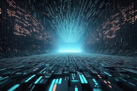 Premium Photo Infinite Flight Among Binary Code In A Chaotic