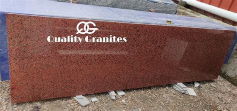 Polished Thick Slab Kharda Red Granite For Countertops Thickness 15