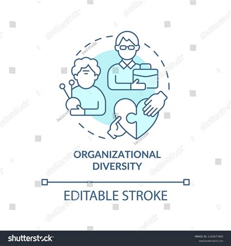 Organizational Diversity Turquoise Concept Icon Workplace Stock Vector
