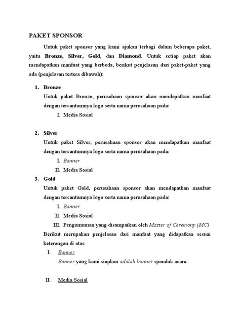 Paket Sponsor Rancangan Pdf