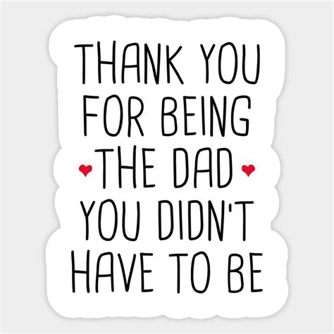 Heartfelt Thank You Stepdad Sticker Fathers Day T