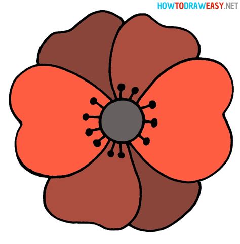 How To Draw A Poppy How To Draw Easy