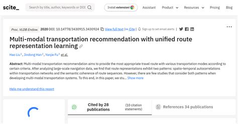 Multi Modal Transportation Recommendation With Unified Route