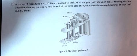 SOLVED A Torque Of Magnitude T 120 N M Is Applied To Shaft AB Of The
