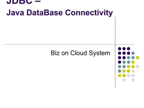 Jdbc Java Database Connectivity Ppsx