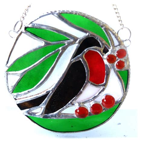 Robin Stained Glass Ring Suncatcher Bird Buy Indie