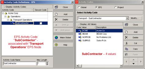 Convert An Eps Activity Code To A Project Activity Code Primavera P6