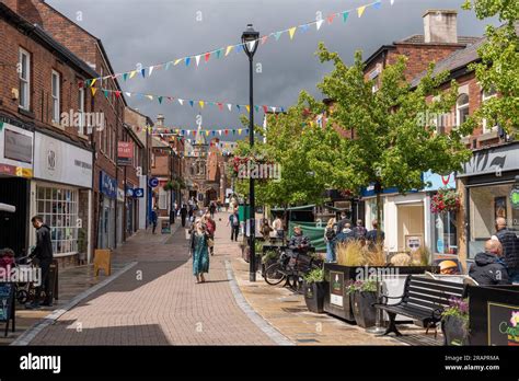 A View Of The Town Centre Of Congleton Cheshire East UK With People