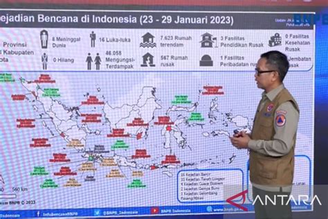 BNPB Catat 33 Kejadian Bencana Dalam Seminggu Terakhir Dominan Bencana