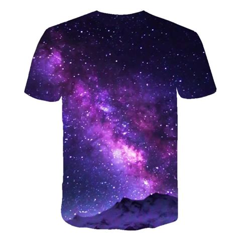 Summer Purple Galaxy T Shirt Men Space 3d Printing T Shirt Universe