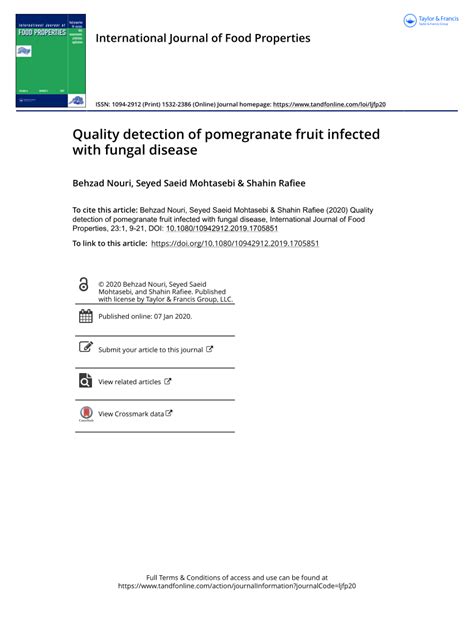 Pdf Quality Detection Of Pomegranate Fruit Infected With Fungal Disease