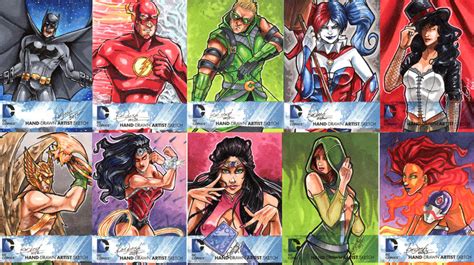 DC New 52 Sketch Cards: 1-10 by skardash on DeviantArt