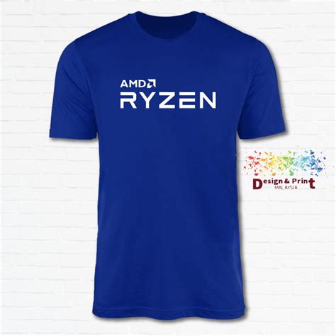 เสอยด AMD Ryzen Logo Unisex T Shirt Tshirt Baju 100 Cotton Shopee