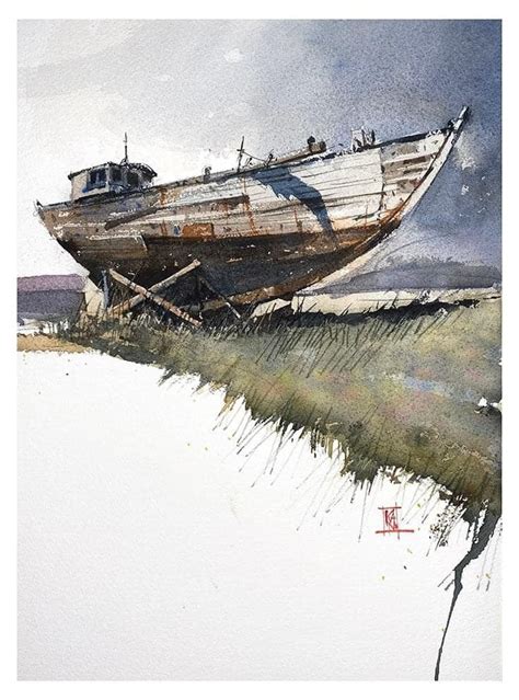 Two Boats On A Sandy Beach Joseph Zbukvic Boats Boat Seascape