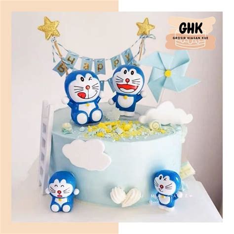 Jual Cake Topper Hiasan Kue Doraemon Set Dan Satuan Sit Stand Mainan
