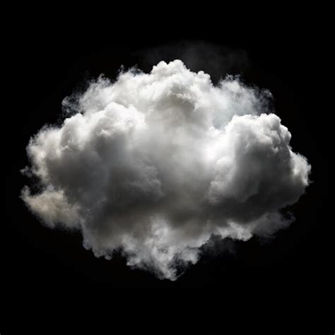 a white cloud on a black isolated background for overlaying on an image