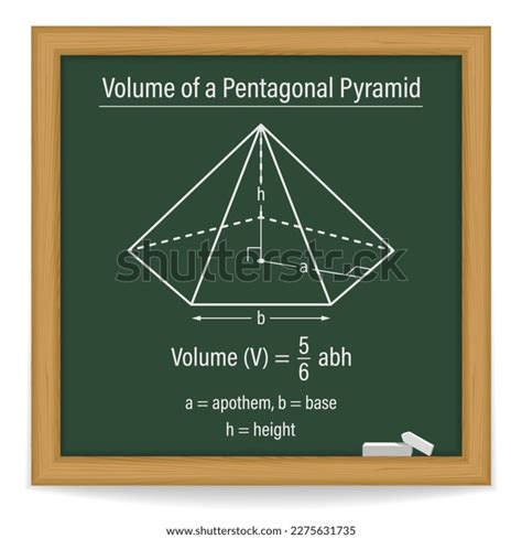 Volume Pentagonal Pyramid On Chalkboard Vector Stock Vector Royalty