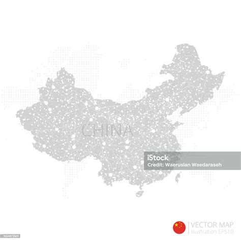 白い背景に抽象的なメッシュ線とポイントスケールを持つ中国のグレイマップ つながりのベクターアート素材や画像を多数ご用意 つながり