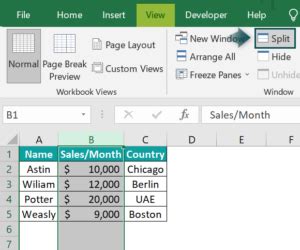 Split Panes In Excel Examples How To Split Unsplit Panes