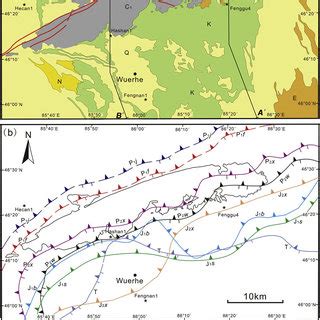 A Geological Map Of The Study Area Showing The Pinch Out Lines And