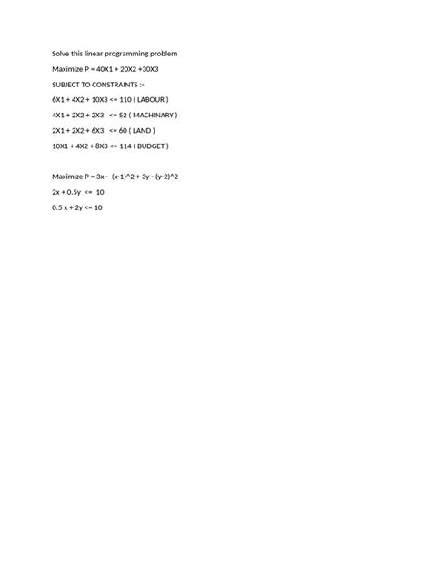 Linear Programming Problem Solutions Pdf