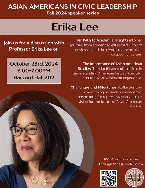 Join Us For An Engaging Talk With Professor Erika Lee One Of The Nations Foremost Experts On