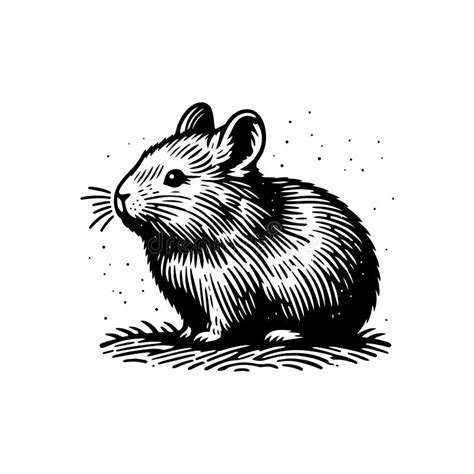 Simple Pika Side View Vintage Logo Retro Vector Icon Stock Vector