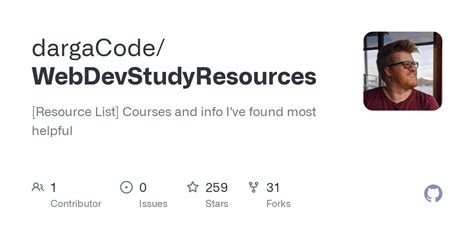 GitHub DargaCode WebDevStudyResources Resource List Courses And Info I Ve Found Most Helpful