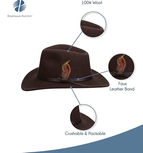 Scala Classico Mens Crushable Felt Outback Hat Large Black Buy