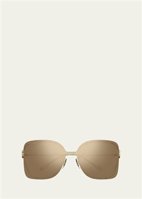 Gucci Rimless Square Metal Sunglasses Bergdorf Goodman