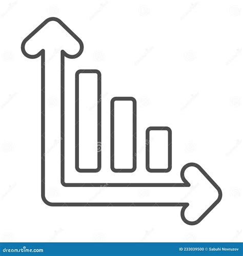 Declining Bar Graph Decrease Bar Chart Thin Line Icon Diagram Concept Graph Down Vector Sign