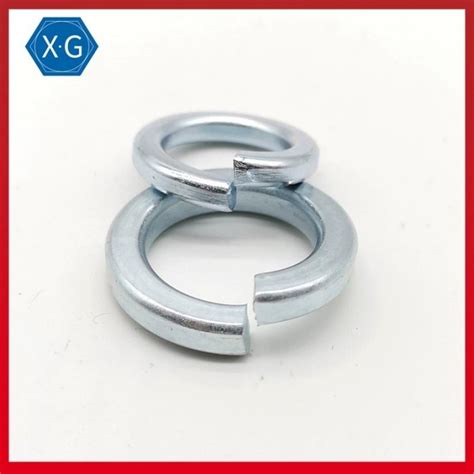 Din 127b Blue White Zinc Plated Steel Washers Metric Split Lock Washers