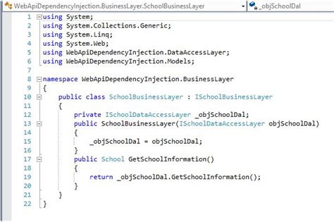 Implement Dependency Injection In Web Api