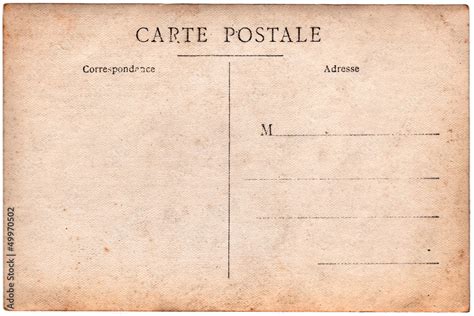 Carte postale ancienne côté verso vierge arrière plan papier sépia