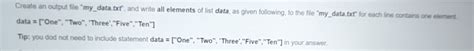 Solved Create An Output File Mydatatxt And Write All