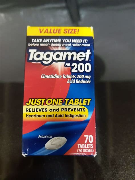 Tagamet Acid Reducer 200mg Cimetidine 70 Tablets Exp 04 2024 L24
