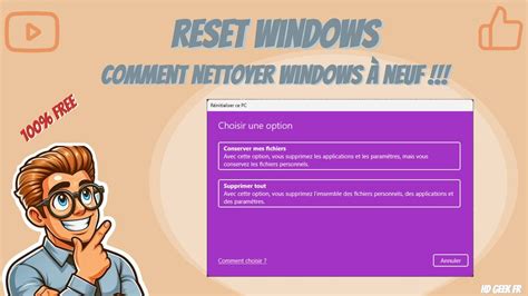 Comment Réinitialiser Windows Guide Complet Avec Systemreset Exe Youtube