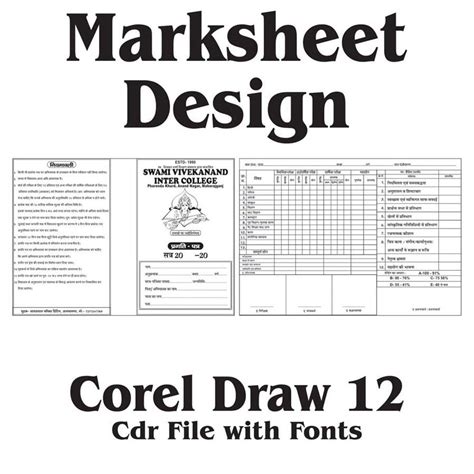 School Marksheet Design With Fonts