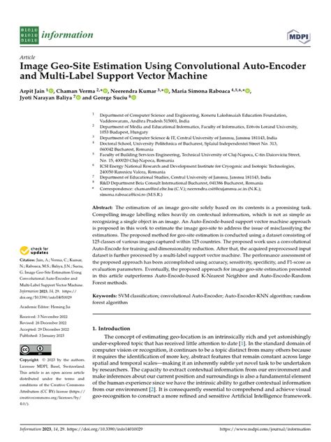 image geo site estimation using convolutional auto encoder and multi