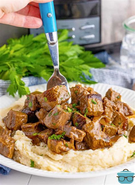 Slow Cooker Garlic Butter Steak Bites The Country Cook